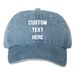 Your Text Here Custom Blue Denim Dad Hat Cap, Unstructured Baseball Cap ...