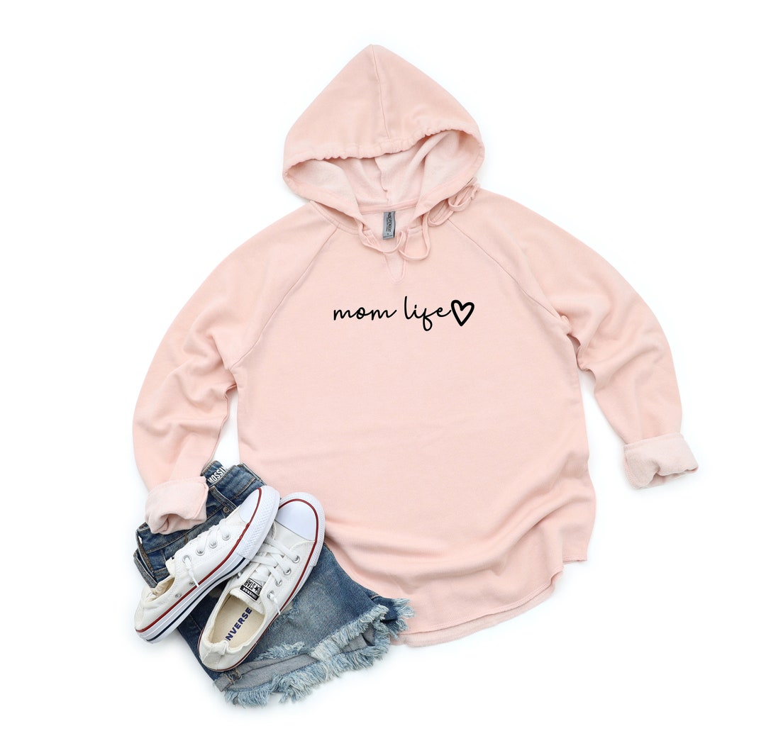 Mom Life Heart Script Light Weight Hooded Sweatshirt, Hoodie for Mom ...