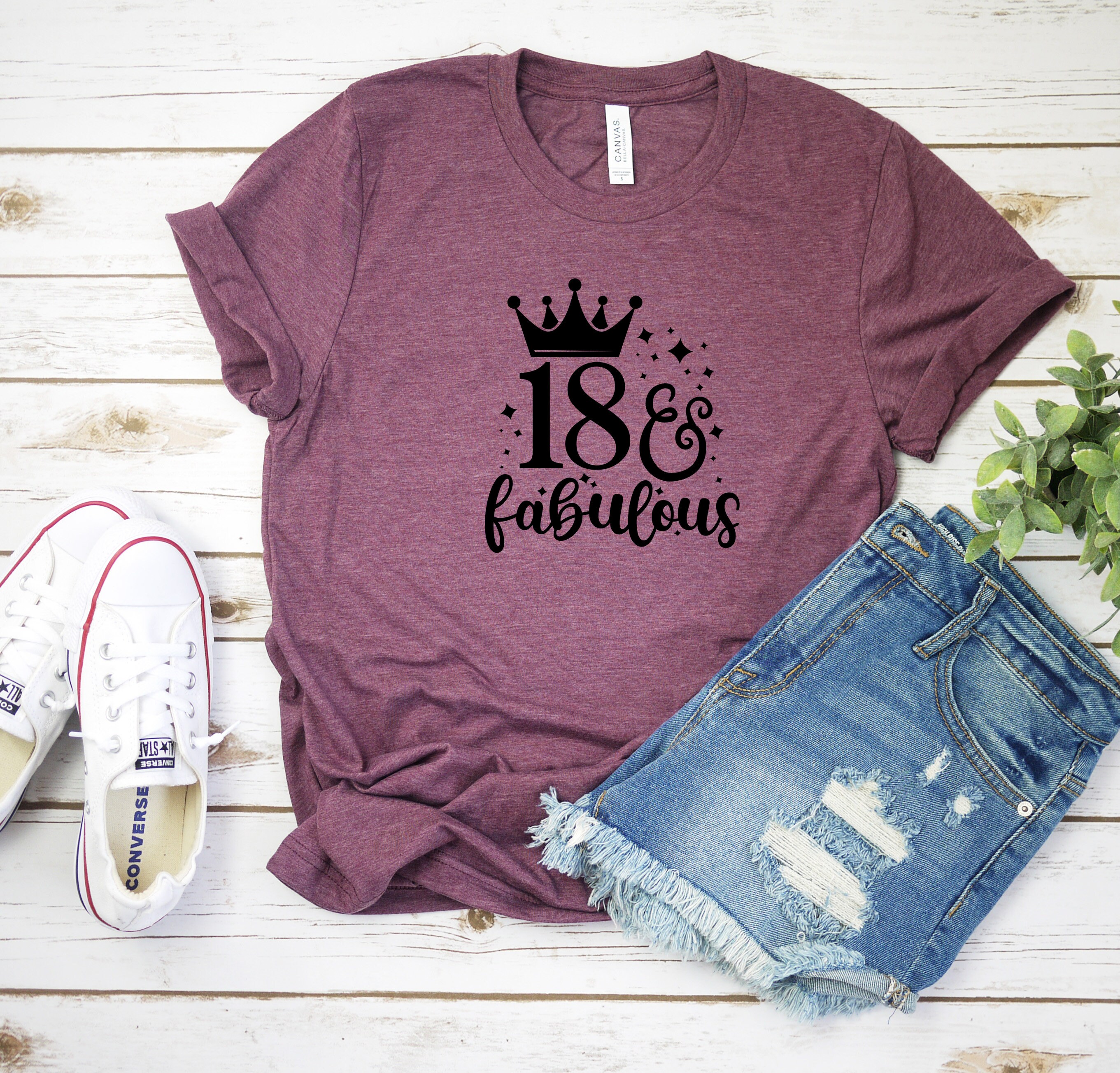 18 & Fabulous T-shirt, 18th Birthday Shirt, 18th B-day Tee, 18 Finally ...