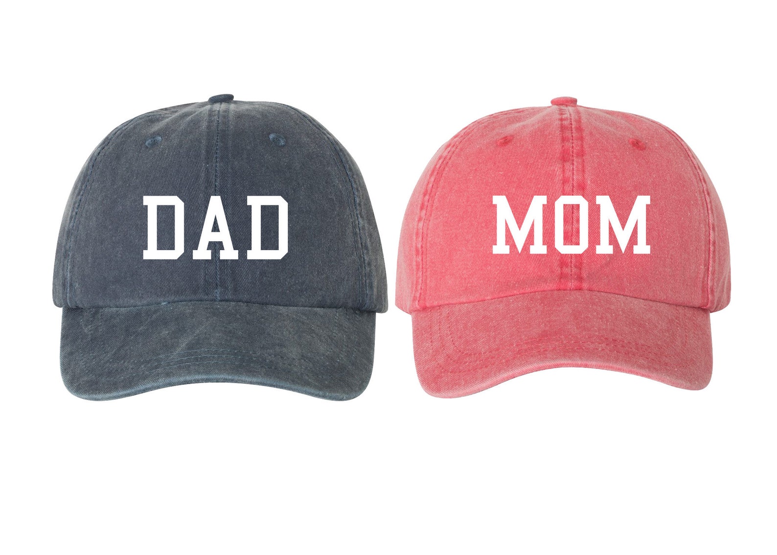 Mom & Dad EMBROIDERED Dad Hat Cap Pigment Dyed Unstructured - Etsy