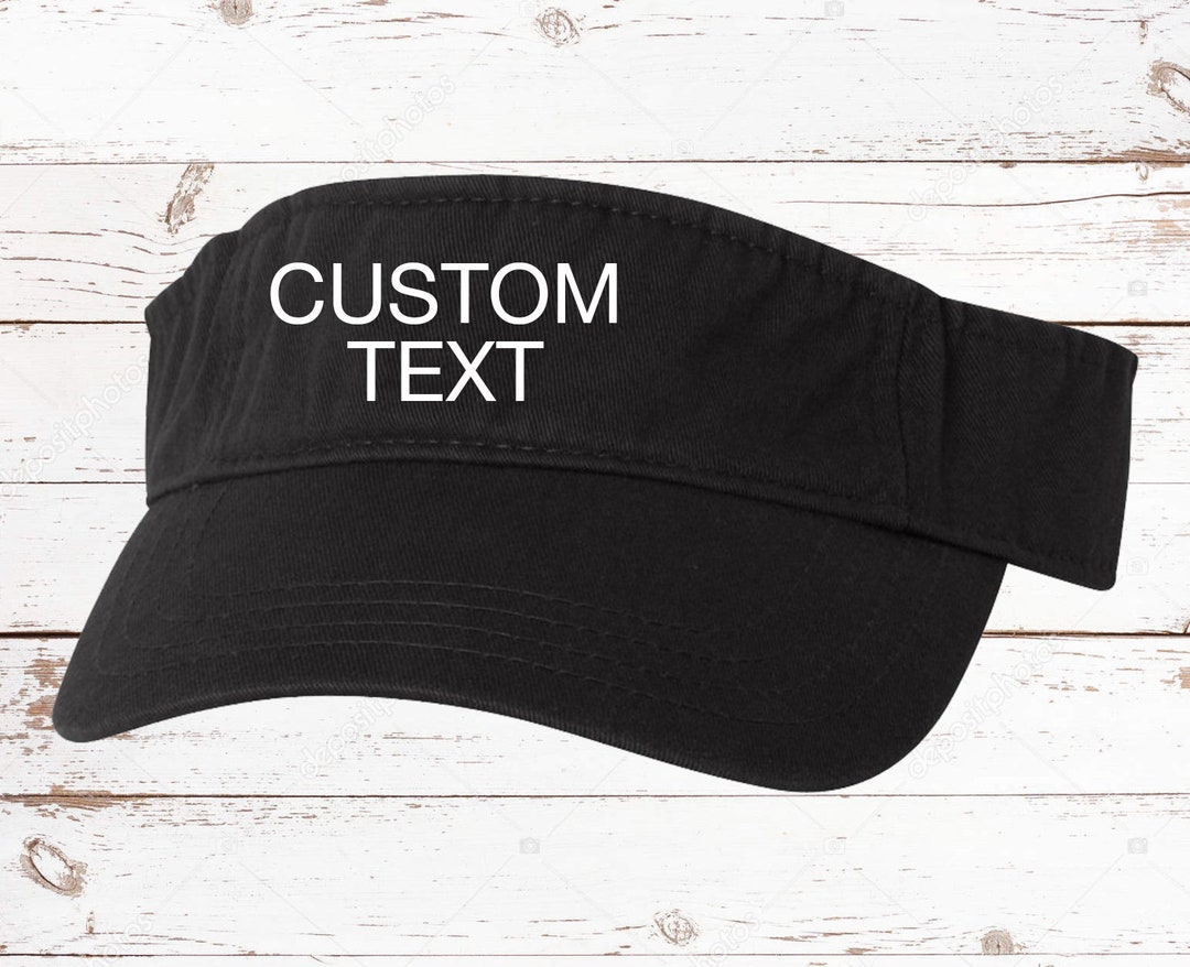 Custom Text Visor Hat Cap, Personalized Visor Hat, Your Text Custom Hat ...