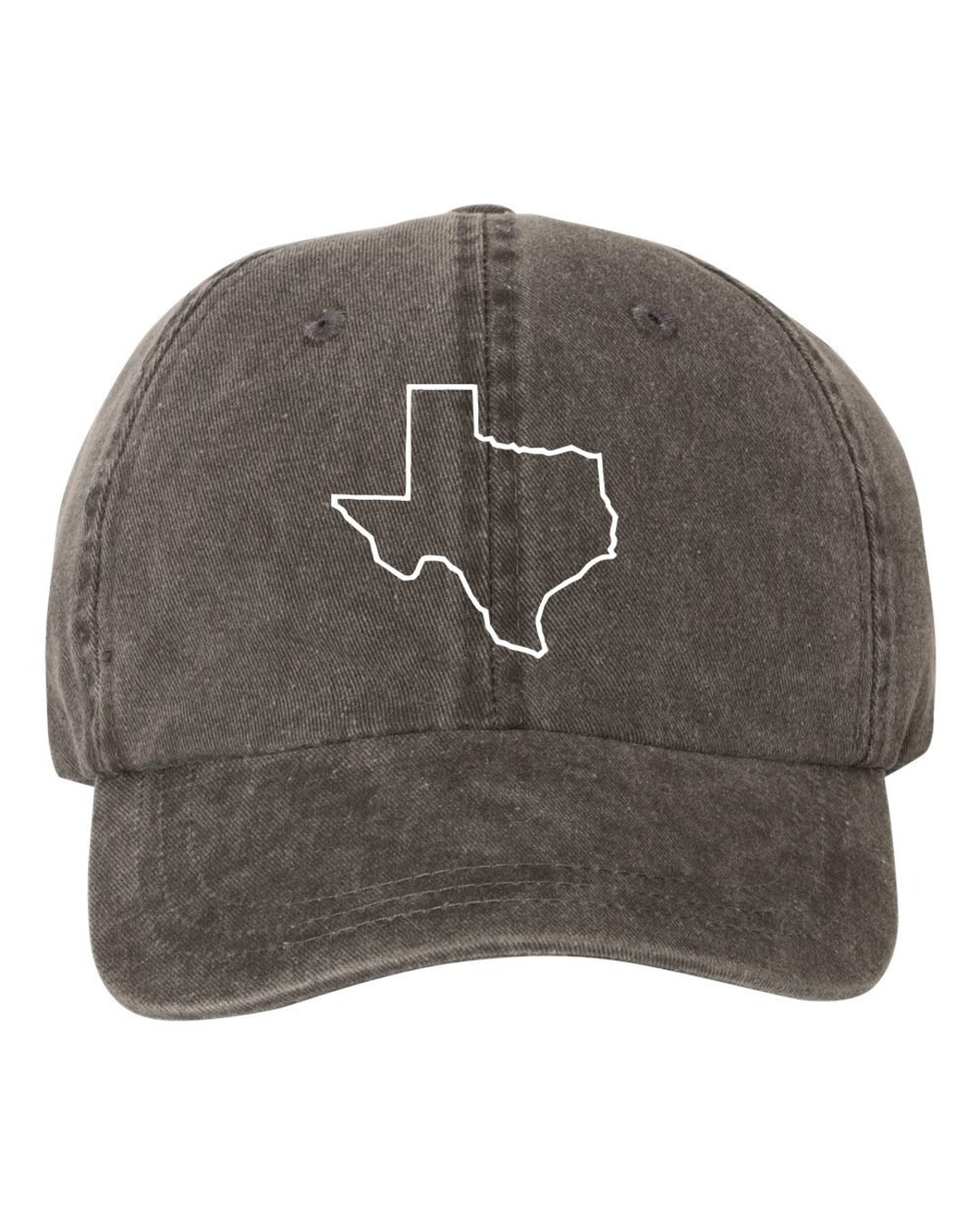 Texas Outline Embroidered Dad Hat, Pigment Dyed Unstructured Hat, Texas ...