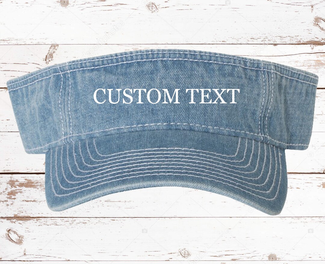 Custom Denim Visor Hat, Your Text Here, Personalized Visor Hat, Choose ...