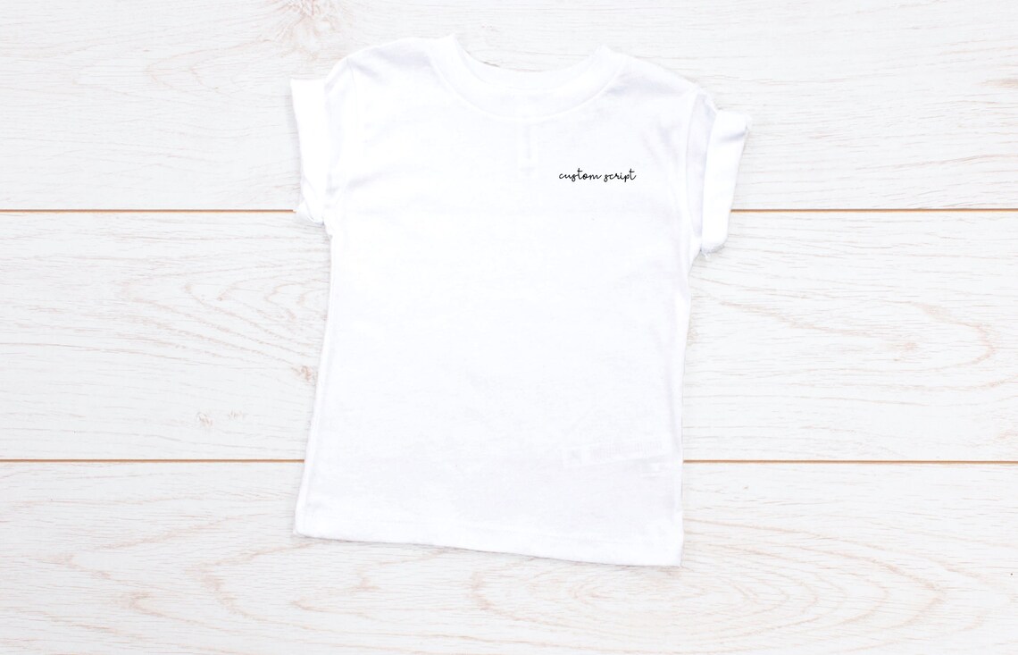 Custom Left Chest Script Toddler T-shirt Custom Script | Etsy
