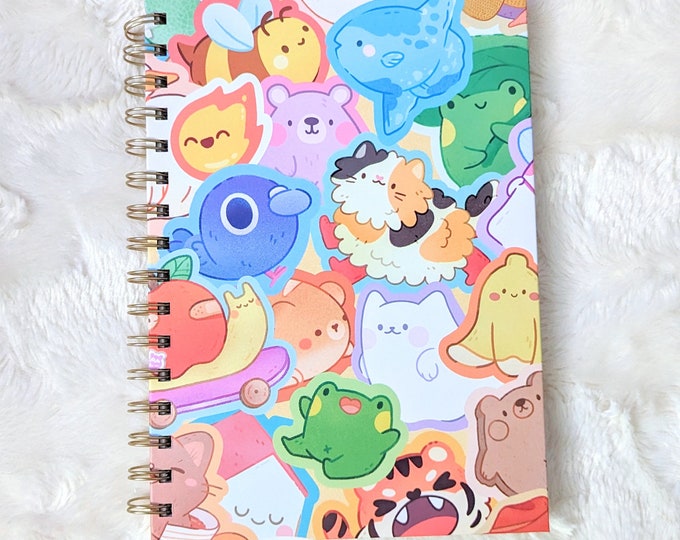 Character Collage Sticker Book - Hardcover Cute Artwork Sticker Album ...