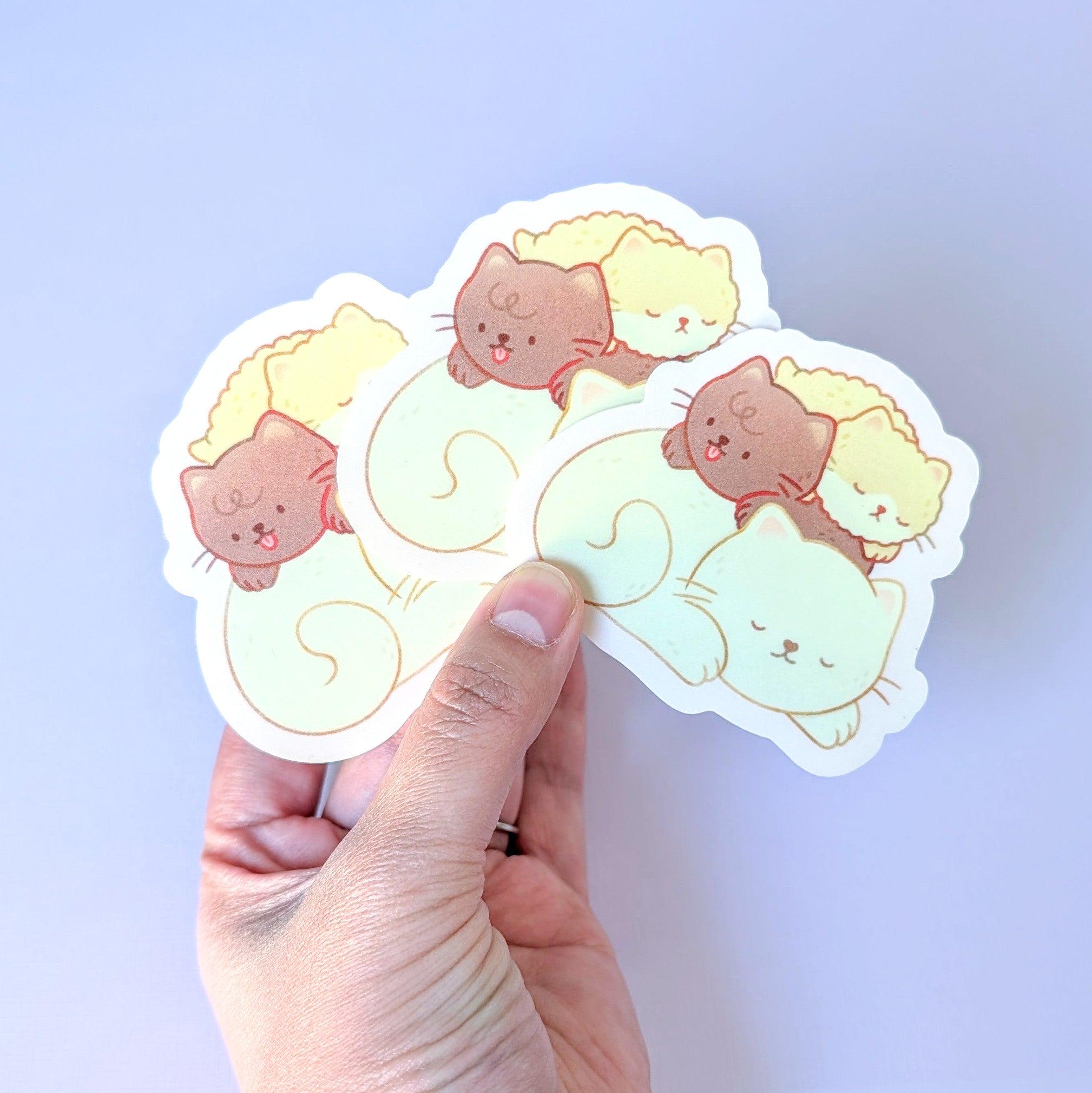 Cat Piles - Cute and Cozy Piles of Cuddling Cats - Waterproof Vinyl ...