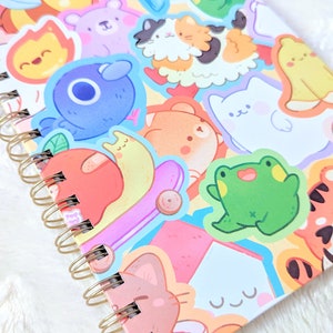 Character Collage Sticker Book - Hardcover Cute Artwork Sticker Album ...