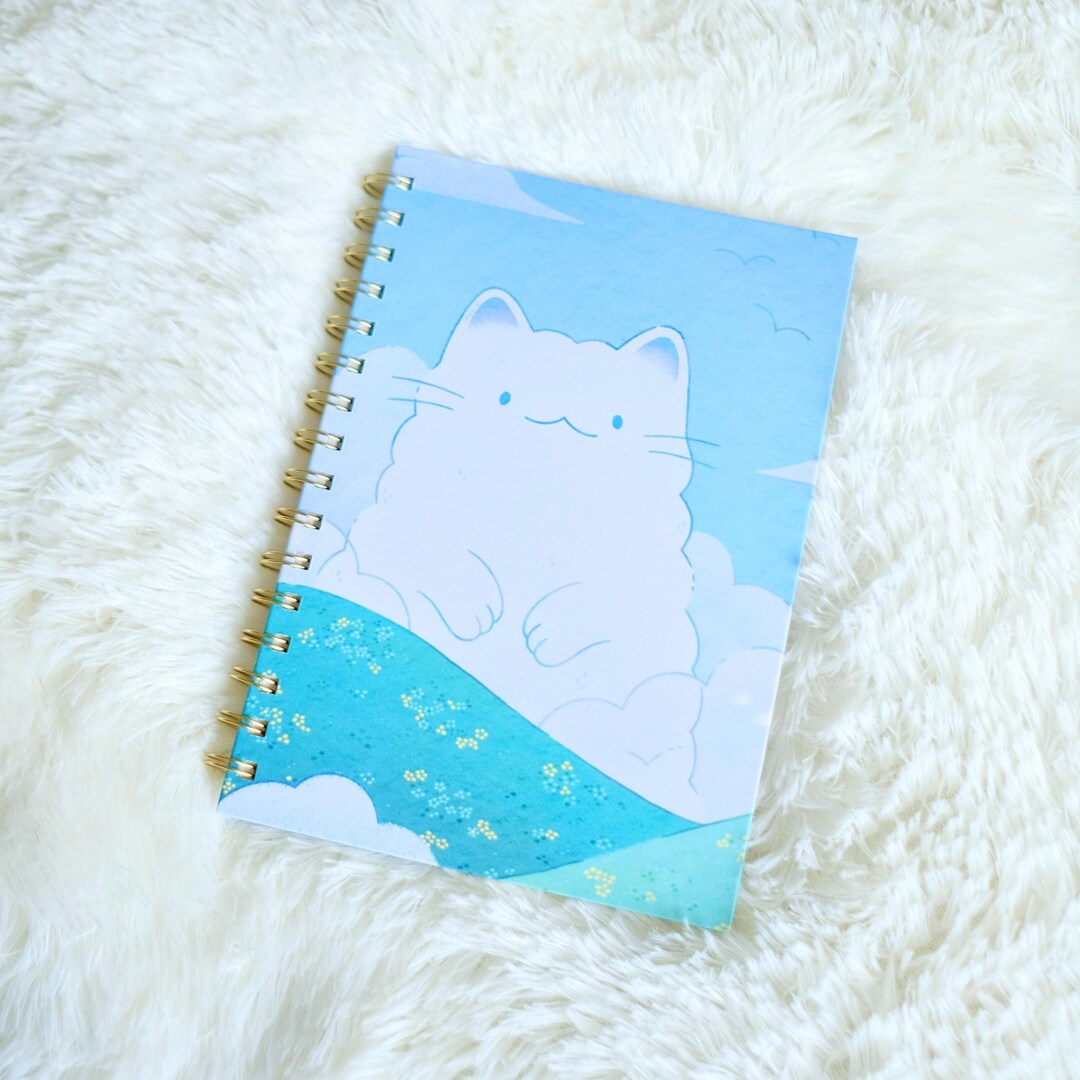 Cloudy Cat Sticker Book - Hardcover Cute Cat as a Cloud Sticker Album ...
