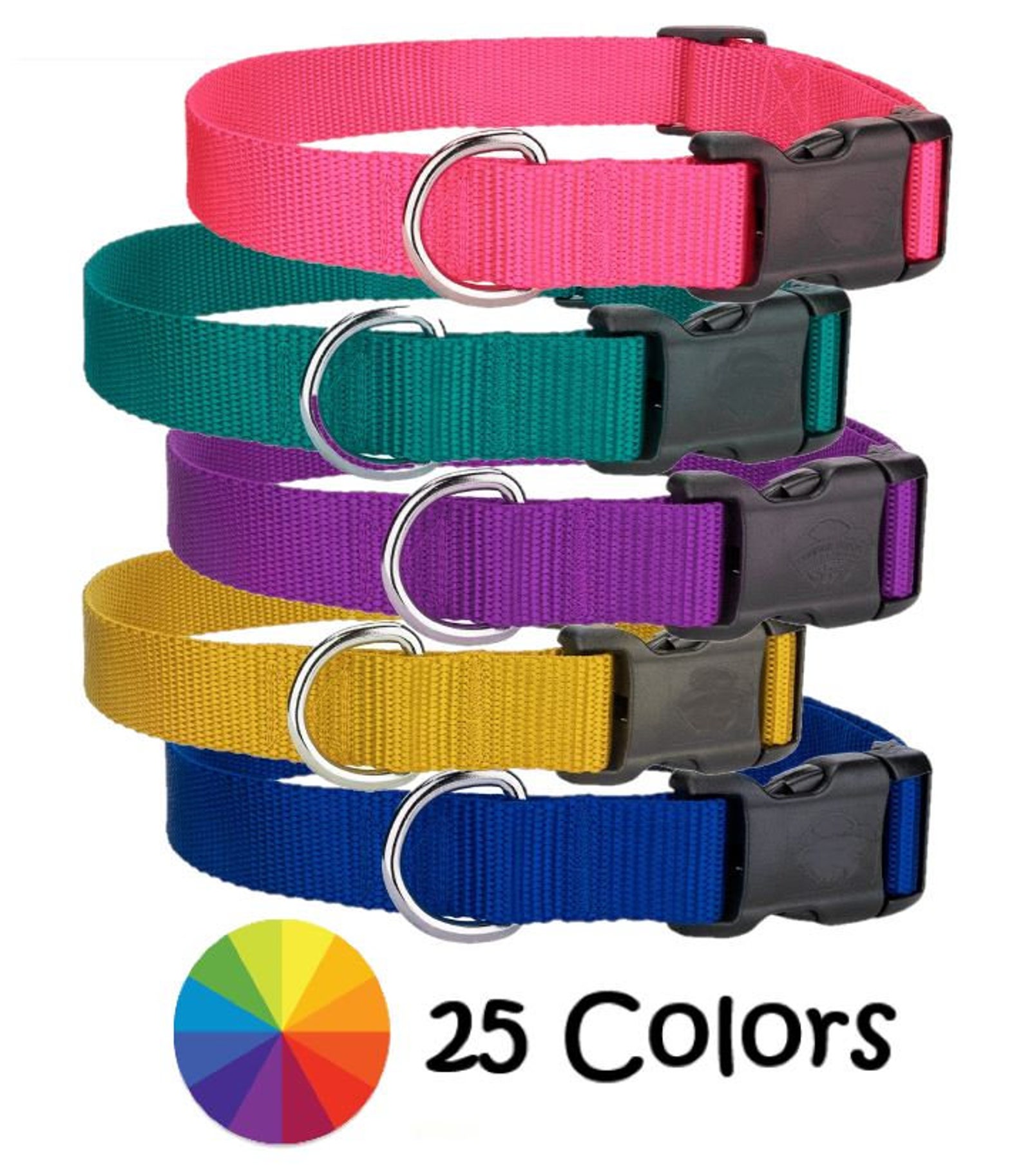 Plain Nylon Dog Collar 25 Colors 8 Sizes Simple Solid Color - Etsy