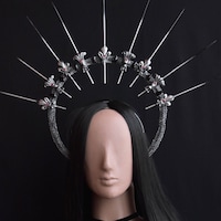 Evil Queen Leather Crown Stoned Headpiece of Thorns * Dark Fairy Queen ...
