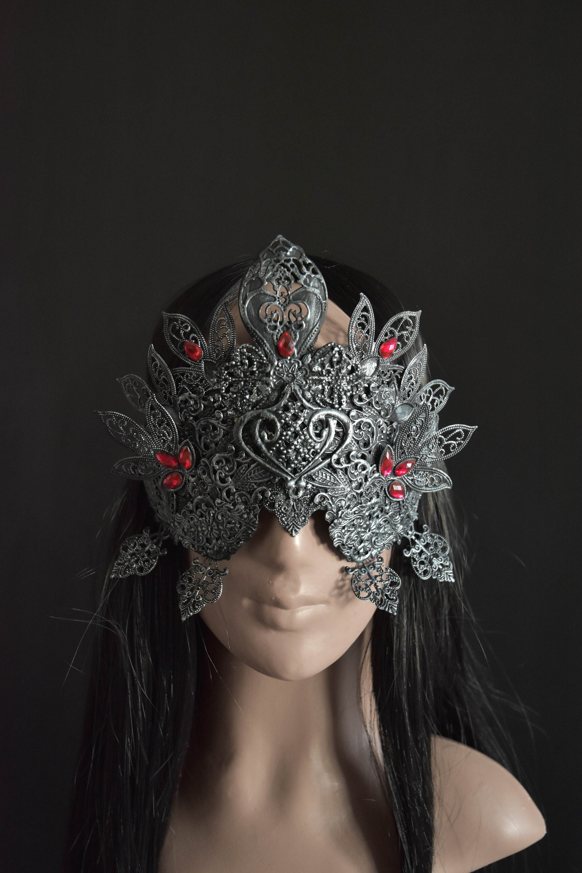 Blind Mask, Cosplay Black Mask, Goth Headpiece - Etsy
