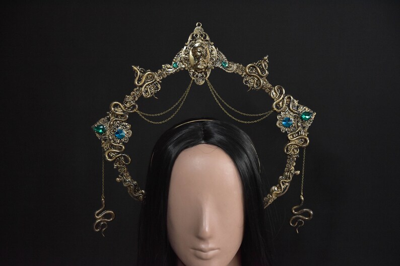 Medusa Halo Crown Snakes Gothic Headdress Cosplay Occult - Etsy