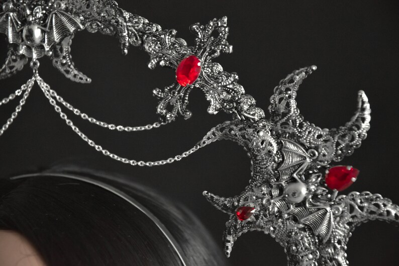 Vampire Crown Gothic Crown Witch Pagan Headpiece Moon - Etsy