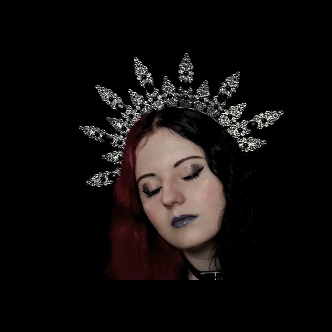 Gothic Crown Tribal Crown Silver Tiara Vampire Headband Belly Dance ...