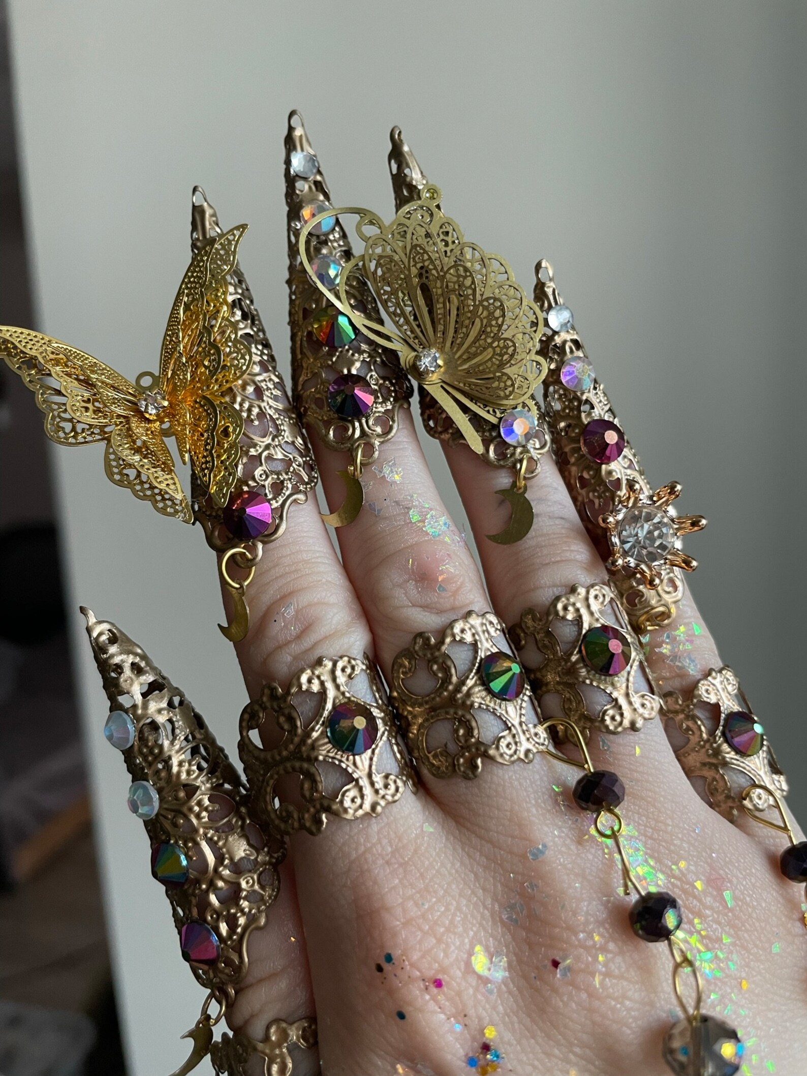 Butterfly Finger Claws Set for One Hand Moon Child Gold - Etsy