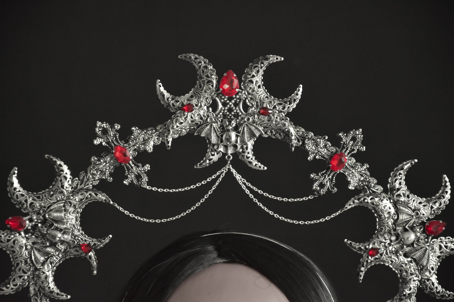 Vampire Crown Gothic Crown Witch Pagan Headpiece Moon - Etsy