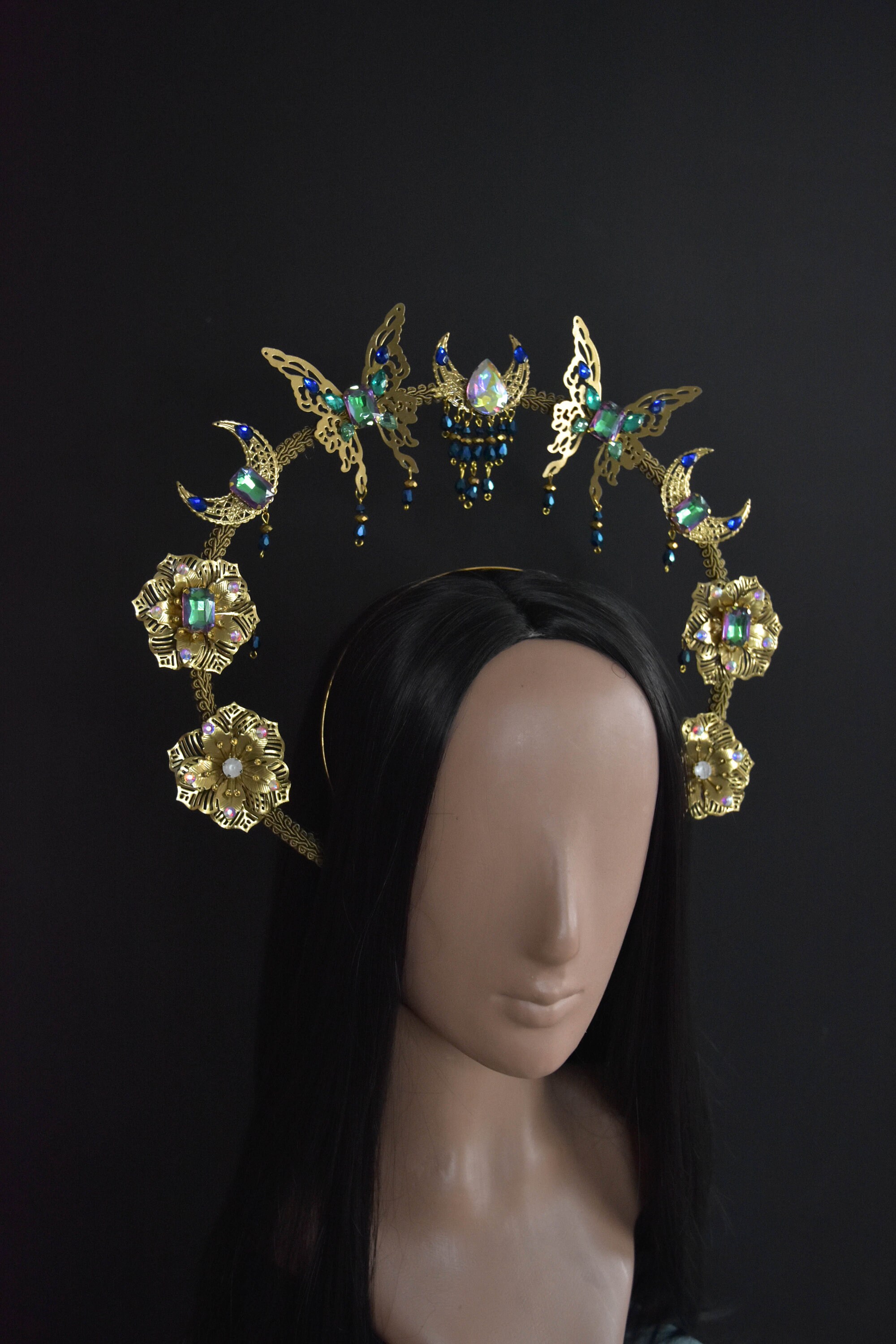 Butterfly Crown, Gold Halo Crown, Moon Child Halo Headpiece, Boho ...