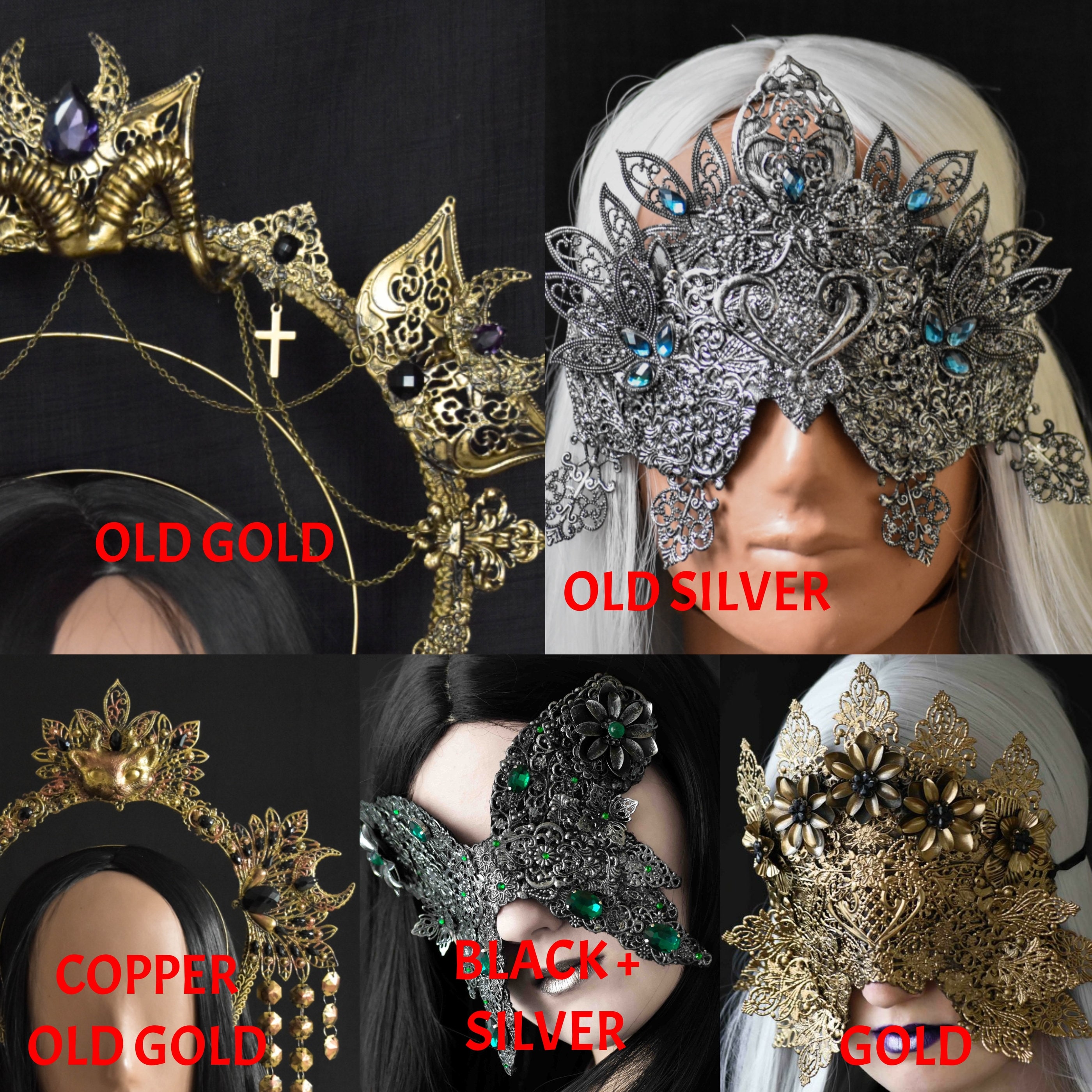 Gothic Crown Horn Headpiece Halloween Costume Moon Halo - Etsy