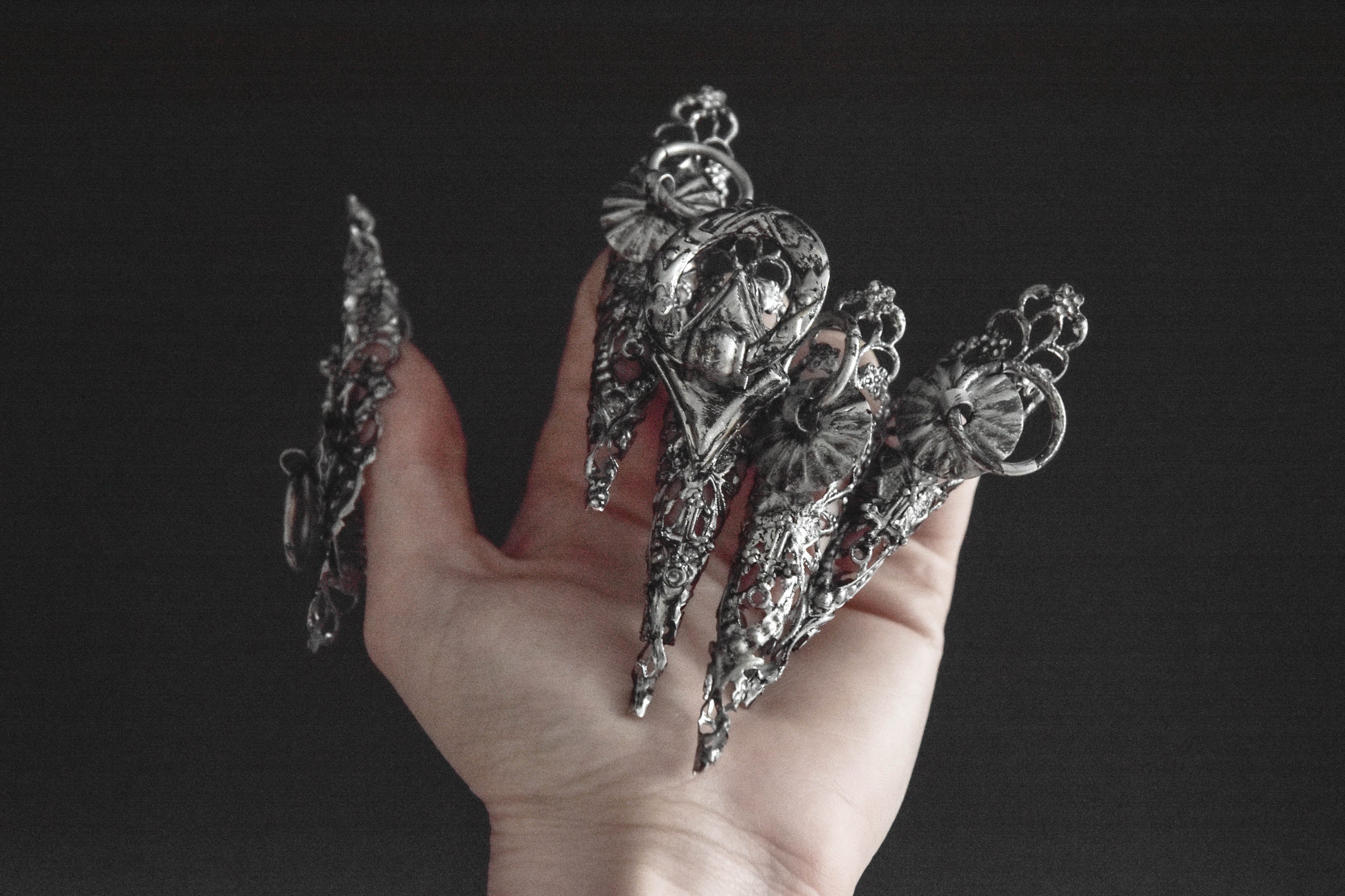 Long Claw Rings Witch Claws Silver Gold Finger Claw Rings - Etsy