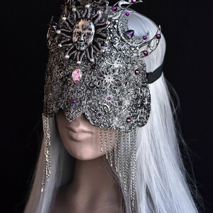 Set of Two Pieces Halo Crown and Blind Mask, Hecate Witch Cosplay ...