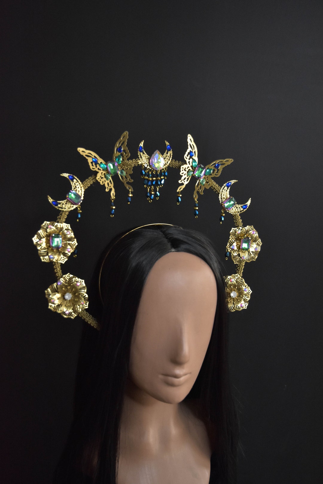 Butterfly Crown, Gold Halo Crown, Moon Child Halo Headpiece, Boho ...