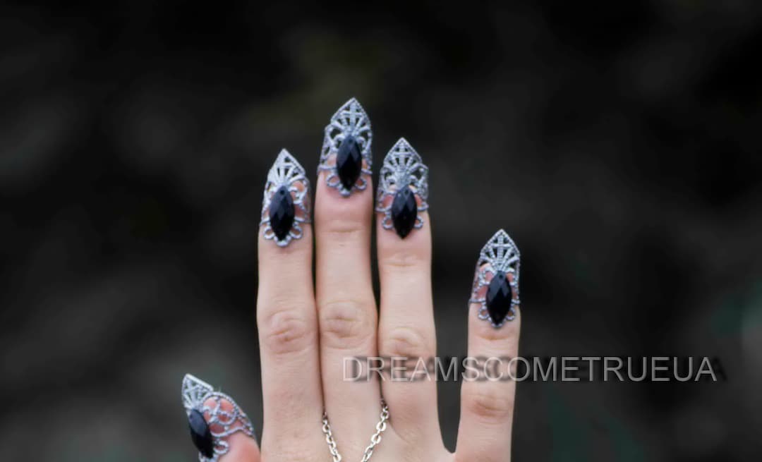 Claw Rings Nail Rings Gothic Rings Set of 5 Goth Claw Set Silver Claws ...