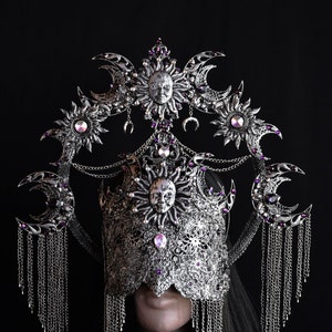 Set of Two Pieces Halo Crown and Blind Mask, Hecate Witch Cosplay ...