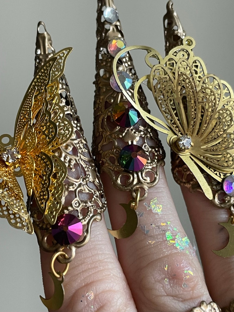 Butterfly Finger Claws Set for One Hand Moon Child Gold - Etsy