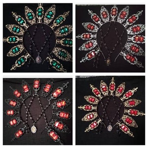 Ready to Ship Vampire Headband Black Crown Gothic Headdress Crystal ...