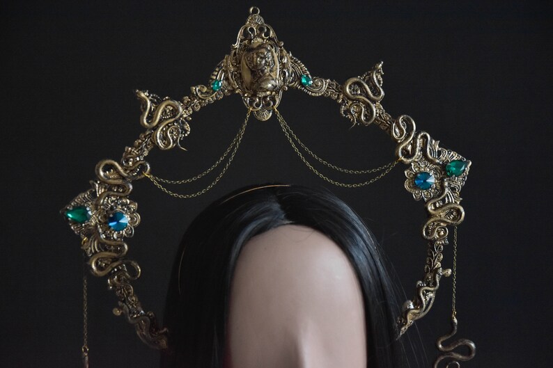 Medusa Halo Crown Snakes Gothic Headdress Cosplay Occult - Etsy