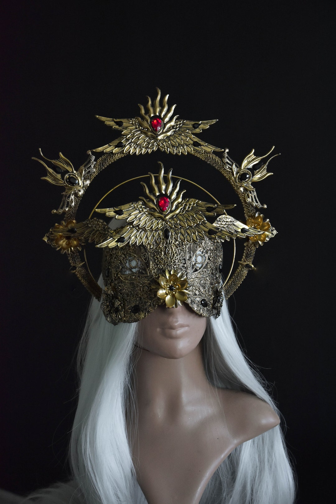 Set Ikaros Crown and Blind Mask, Wing and Sun Halo Crown, Vampire ...