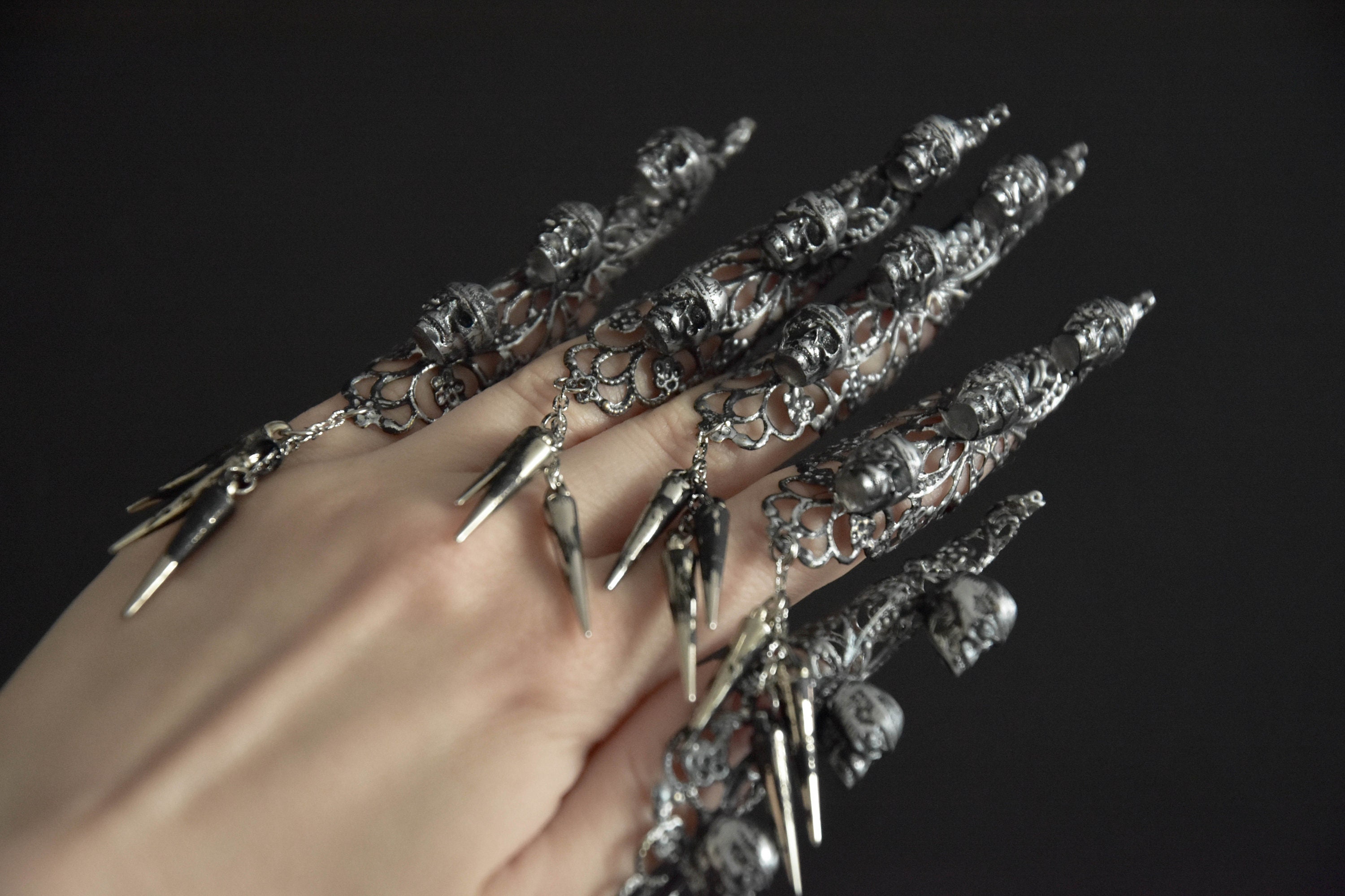One Eye Scull Claw Rings Witch Finger Claws Spike Claw Rings - Etsy