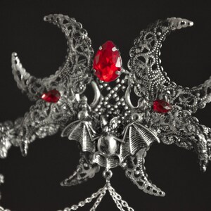 Vampire Crown, Gothic Crown, Witch Pagan Headpiece, Moon Headdress - Etsy