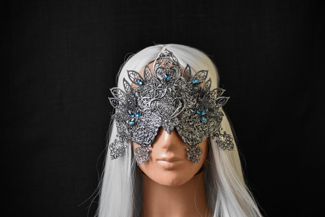 Baroque Blind Mask, Silver Gothic Mask, Fantasy Mask - Etsy