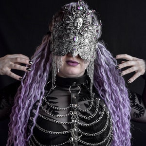 Blind Mask Moon and Sun ,witch Mask, Cosplay Headpiece, Gothic Wedding ...