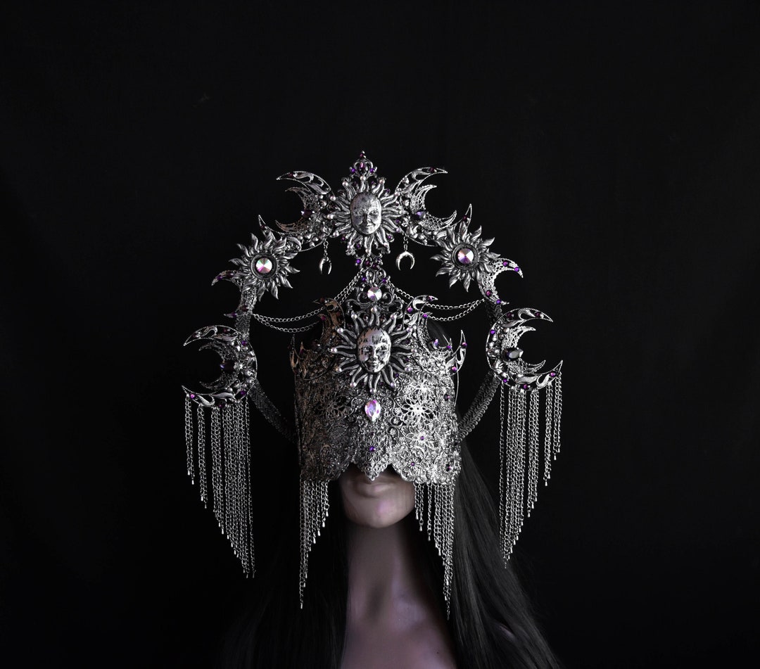 Set of Two Pieces Halo Crown and Blind Mask, Hecate Witch Cosplay ...