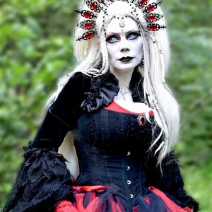 Ready to Ship Vampire Headband Black Crown Gothic Headdress Crystal ...
