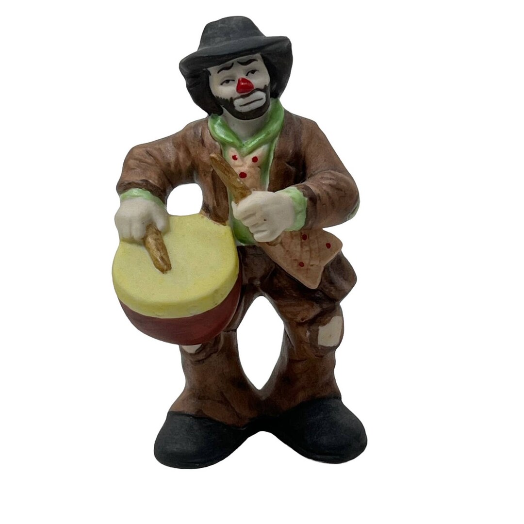 Emmett Kelly Jr Figurine Clown With Bongo Drum 3.5 Inches Tall by ...