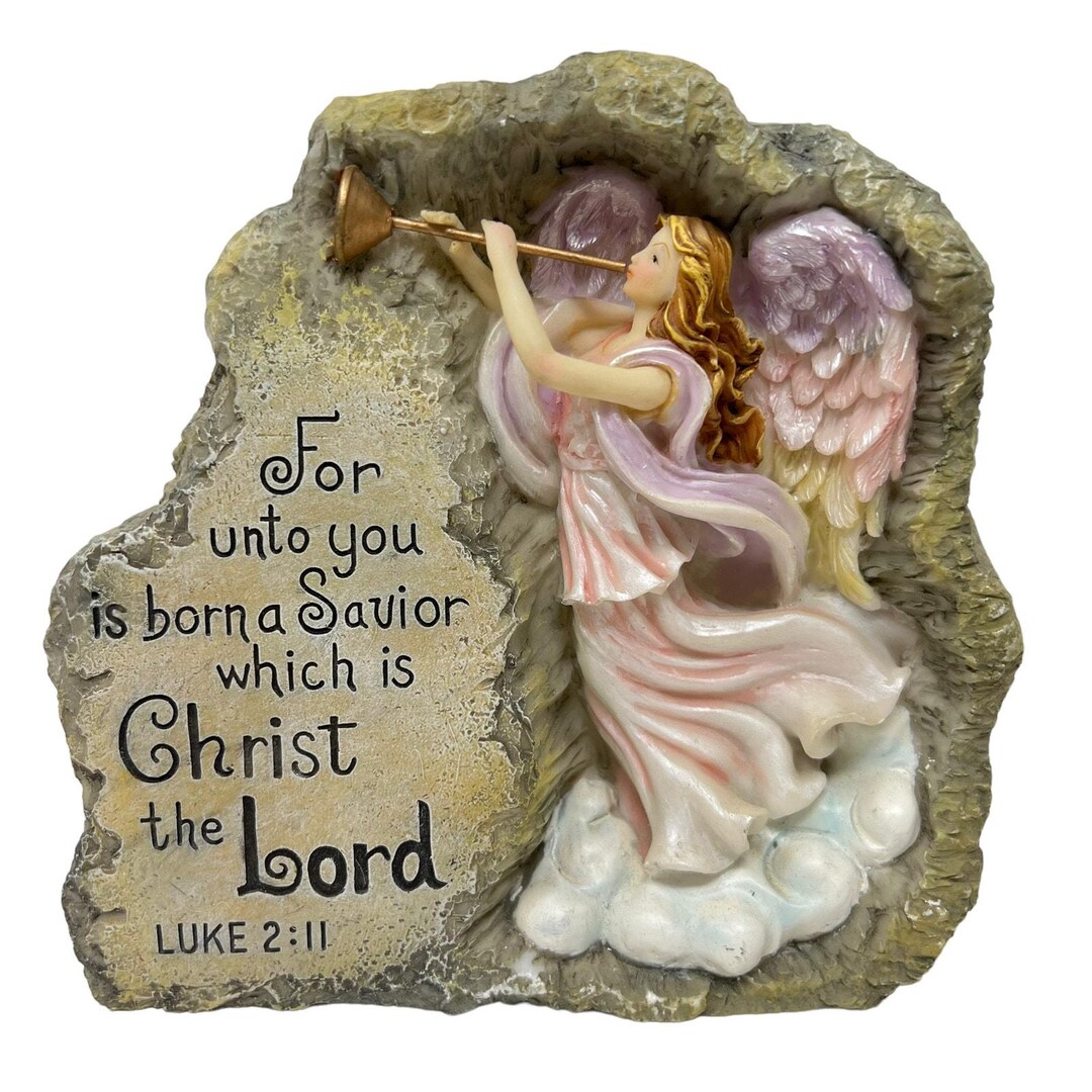 Christian Home Decor Bible Verse Luke 2:11 Resin Stone With Angel ...