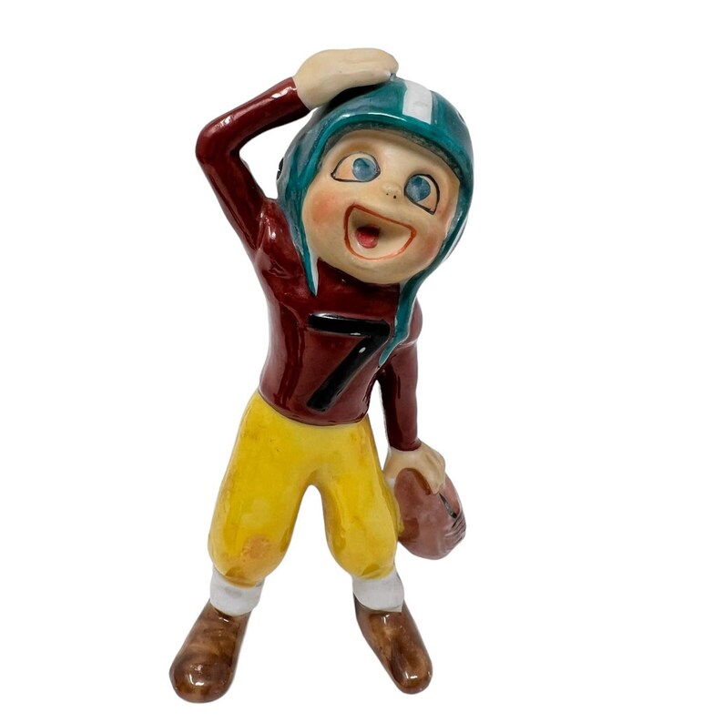 Norcrest set of 2 Cartoon Style FOOTBALL PLAYERS Ceramic - Etsy