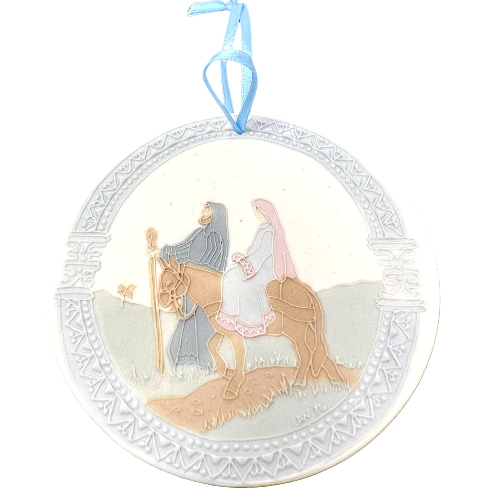 Wedge Porcelain Valrico Florida 1986 NATIVITY ORNAMENT 3.5" Signed ...