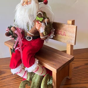 Rare Winward Santa W/wings Holding Gingerbread Boy and Wreath Bench Not ...