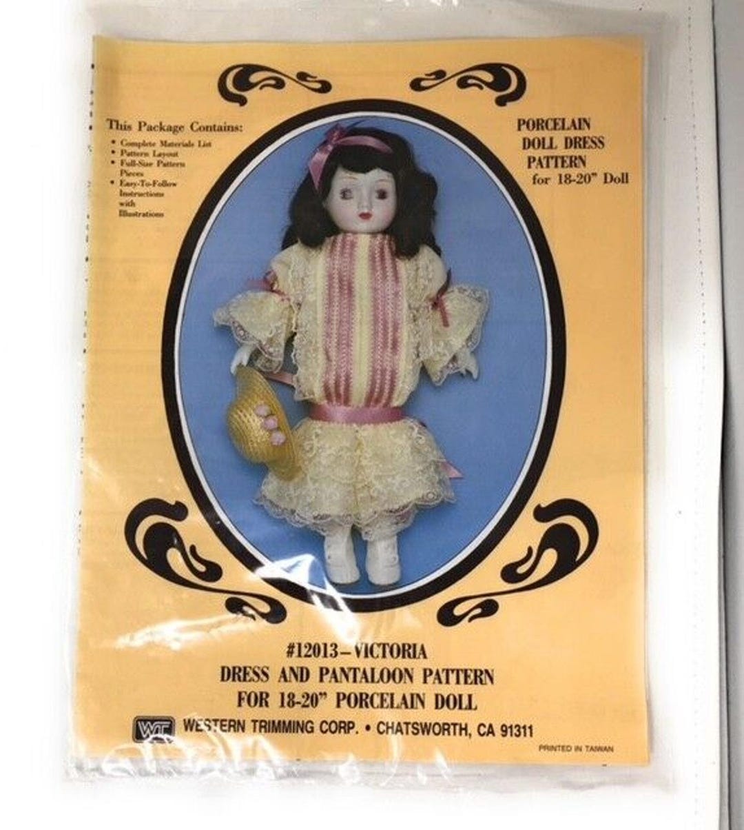 SEWING PATTERN #12013 Dress and Pantaloon Pattern for 18-20" Porcelain ...
