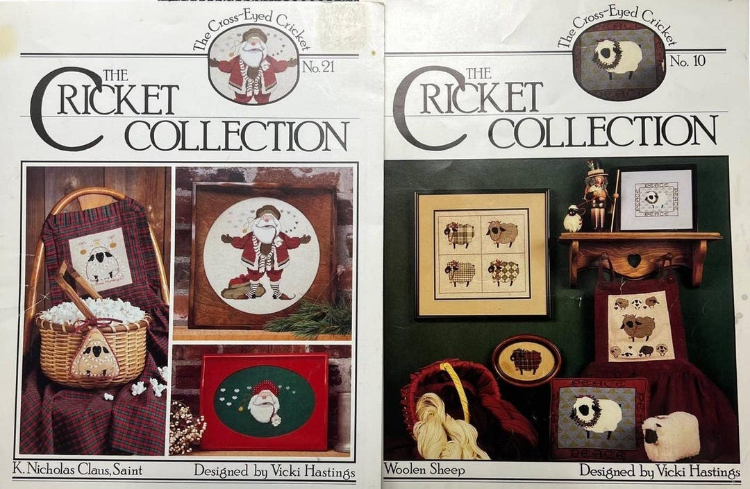 The Cross-eyed Cricket Cross Stitch #10 & #21 Christmas SANTA and SHEEP ...