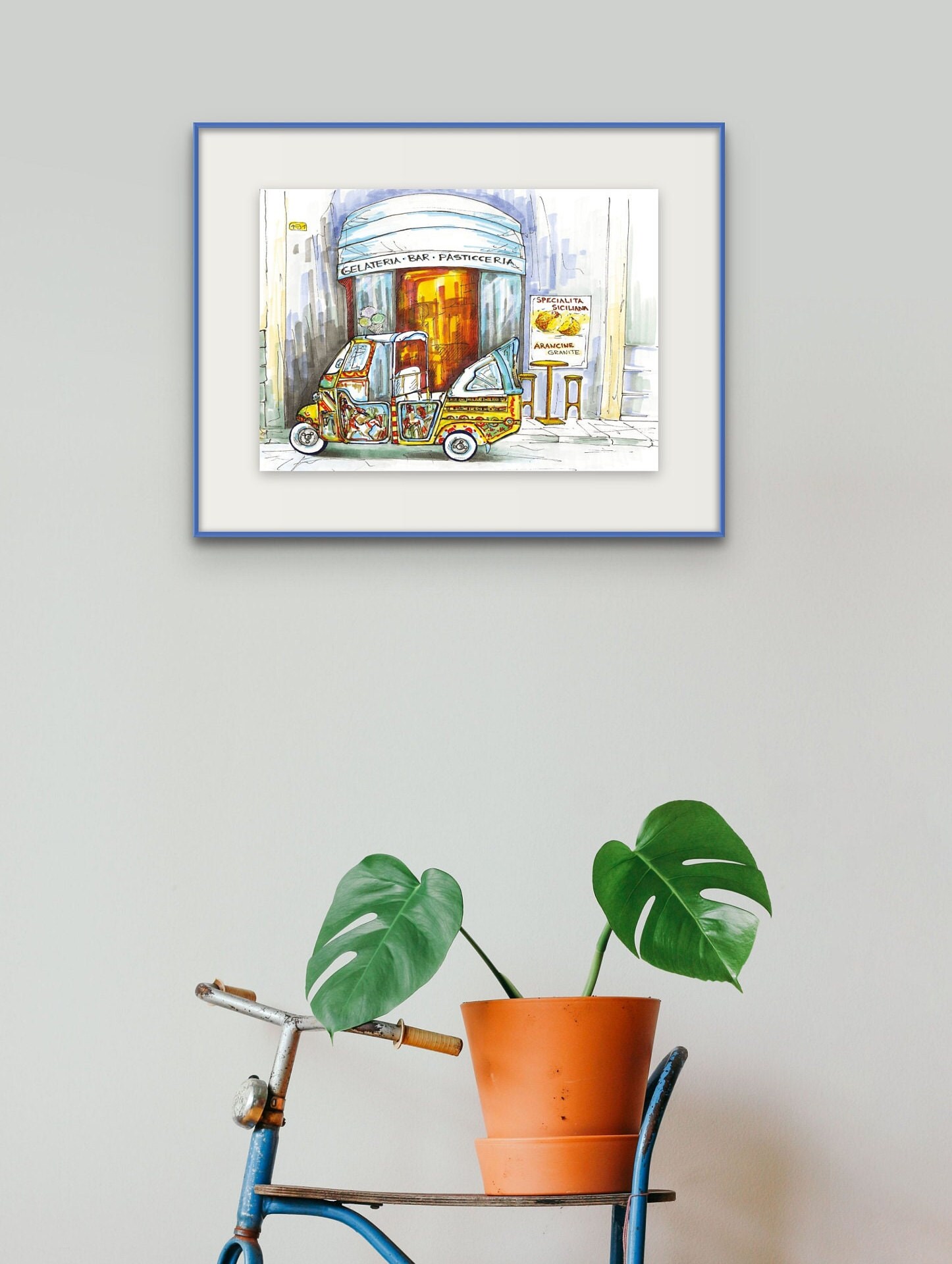 Piaggio Ape Poster I Italian Vespa Car I Watercolor - Etsy