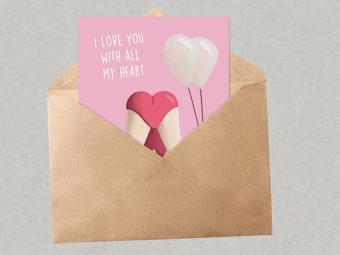 I Love You Cheeky Bum Greetings Card Female Humour - Etsy UK