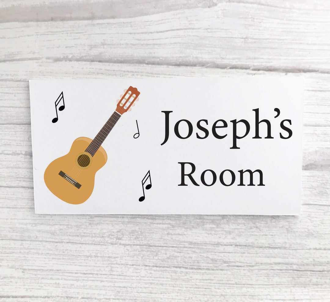 Guitar Door Sign, Guitar Plaque, Kids Plaque, Kids Sign, Personalised ...