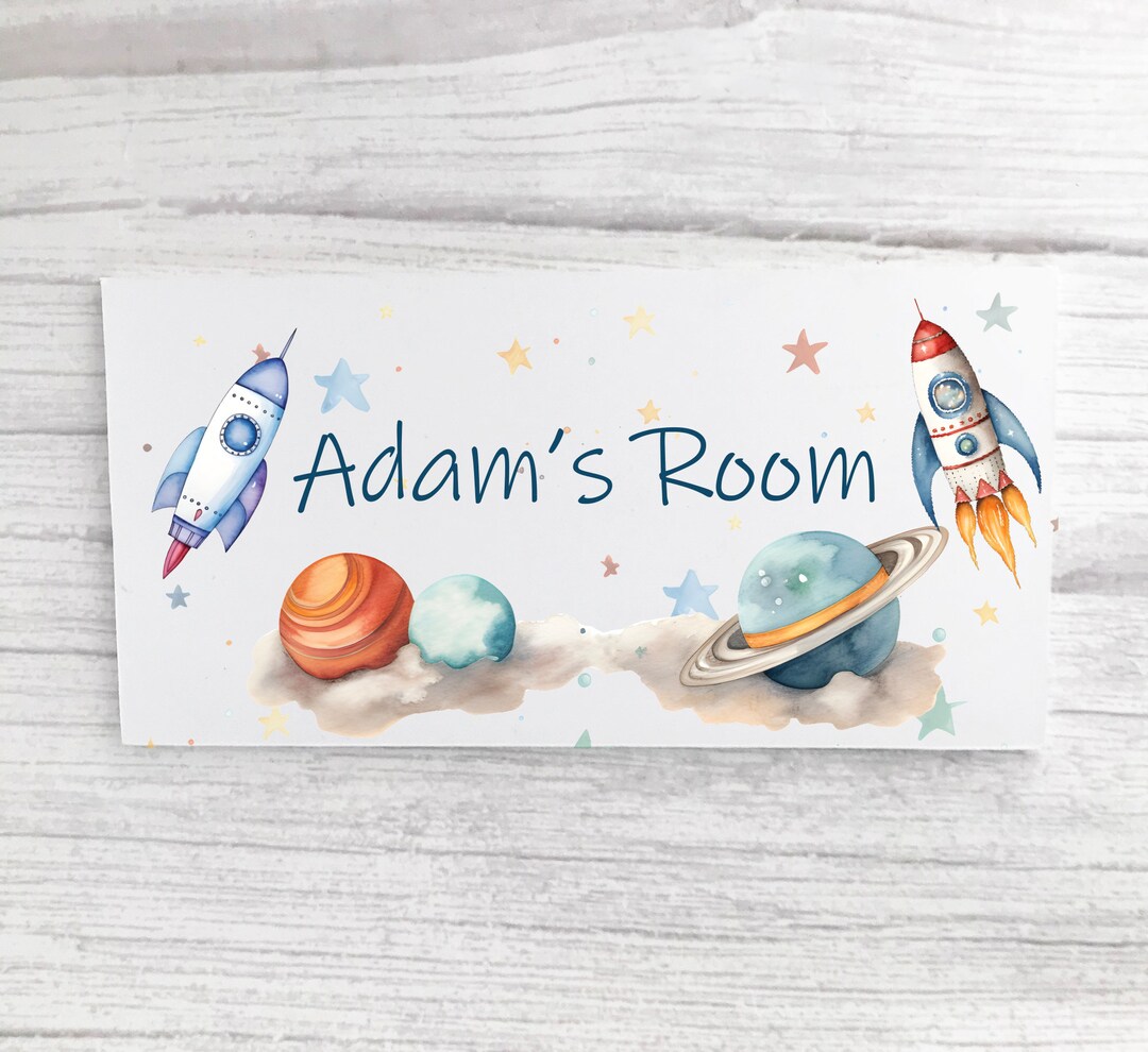 Space Door Sign, Space Plaque, Kids Plaque, Kids Sign, Personalised ...
