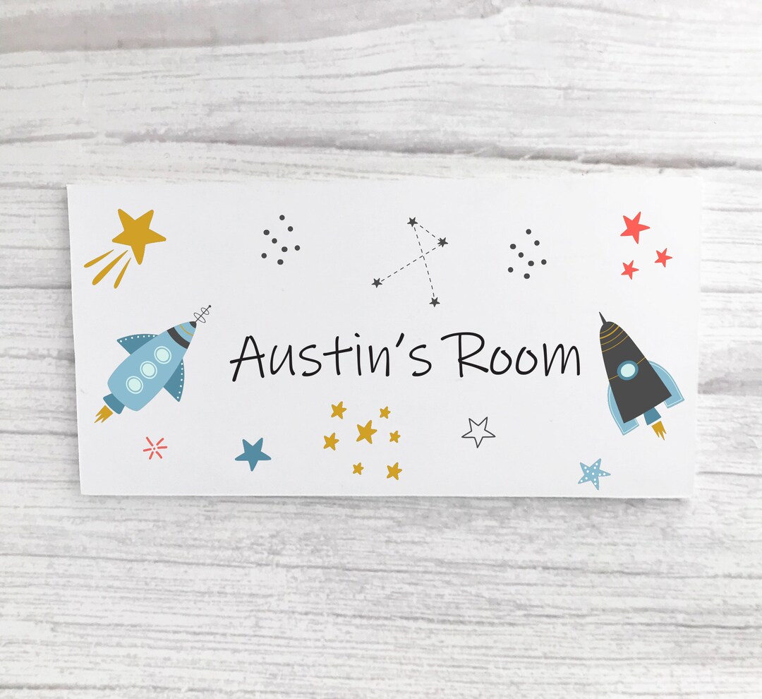 Space Door Sign, Space Plaque, Kids Plaque, Kids Sign, Personalised ...