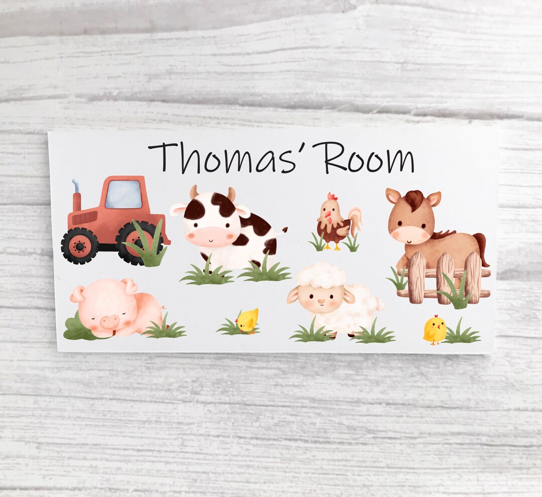Farm Animal Door Sign, Farm Animal Plaque, Kids Plaque, Kids Sign ...